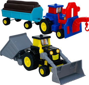 Miniature Mart Pack Of 2 Bulldozer + Timber Tractor Construction ...