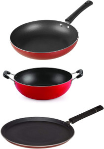 HM EVOTEK 3 Layer Coated Fry Pan & Kdahai Both Without Lids & Dosa Flat ...