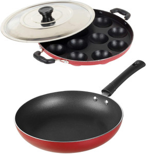 RBGIIT 3 Layer Coated Fry Pan Without Lids & Appam Patra Maker ...