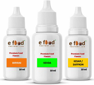 E Food Factory Food Essence Biryani Kesar Kevda 10 ml each Kewra Liquid ...