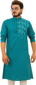 Tibra Collection Men Embroidered Straight Kurta - Buy Tibra Collection ...
