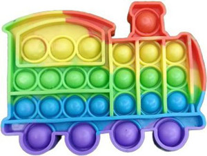 variant exclusive Train Pop it Fidget Toy Set Rainbow Push pop Bubble ...