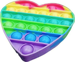 variant exclusive Heart Pop it Fidget Toy Set Rainbow Push pop Bubble ...