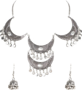 COSMODUST Oxidised Silver Silver Silver Jewellery Set Price in India ...