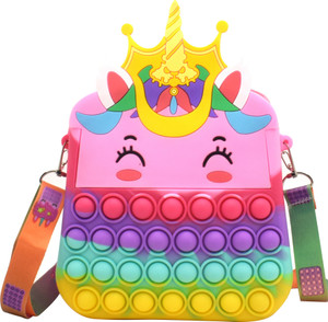 Kiditos Multicolor Sling Bag PopIt Bag Unicorn Queen Purse for Girls ...