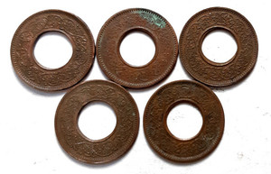 HSP Old One Pice Copper Coin Set Year 1945. (Pack Of 5 Coins) Medieval ...