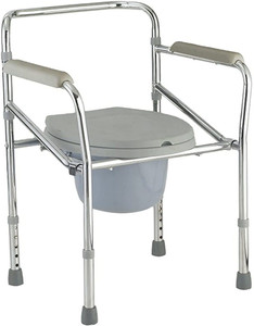 VMS Careline CLASSIC Foldable Commode Long Bucket and Splash Guard ...