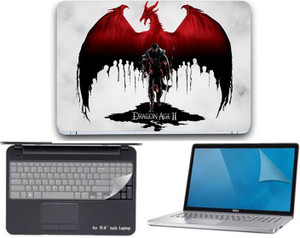 Lonaar 3IN1 Vinyl Decal Laptop Skin Sticker Combo With Screen Guard ...