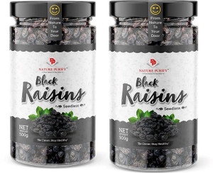 Nature Purify Combo Pack of All Premium Dry Fruits (Black Raisins, 1kg ...