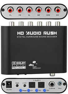 dhruvga HD Audio Rush Digital Sound Decoder ,5.1 CH Audio Dual Optical ...