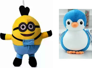 Nihan Enterprises Combo pack of Minion and Blue penguin - 30 cm - Combo ...