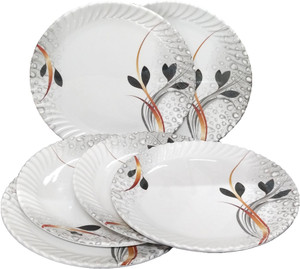 Mehul Melamine SnacK/Side/Half Plates, Set of 6 Design Black Angel ...