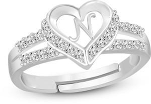 Heer Collection Heart Alphabet 'N' Valentine Ring Promise Propose ...