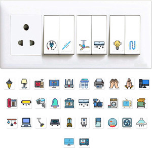 FineArts 1.375 cm Set of 228 Switch Labels/Stickers Washable Easy to ...