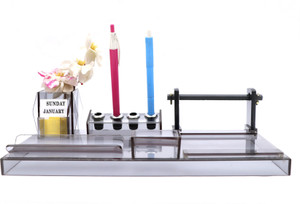 Flipkart.com | Honbon 6 Compartments Acrylic Pen Stand For Study Table ...