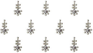 Comet Busters Fancy Silver Wedding Bindi (BV675) Forehead Silver Bindis ...