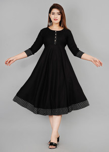 Rupvali Women Solid, Colorblock Flared Kurta - Buy Rupvali Women Solid ...