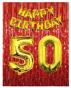 Flipkart.com | METROL Solid Number 50 Happy Birthday Fringe Shiny ...