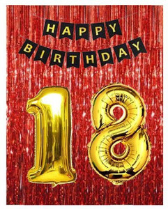 Flipkart.com | METROL Solid Number 18 Black Printed Happy Birthday ...