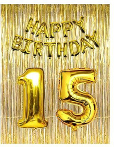 Flipkart.com | METROL Solid Number 15 Solid Golden Happy Birthday Foil ...