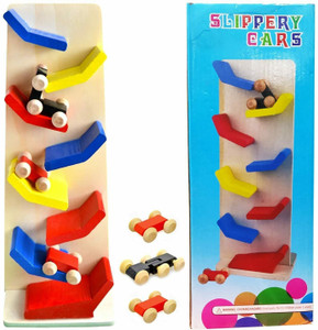 TOYS HOUSE Kid's Play Attractive Wooden slippery cars gravity Track ...