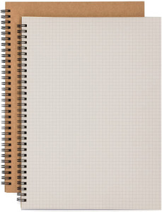 INNAXA 2 Pack A4 Grid Spiral Notebook, Kraft Cover 5mm Square Grid A4 ...