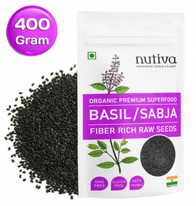 Nutiva Organics 500 Gram Basil Seeds Tukmariya / Sabja / Bapji Seed ...