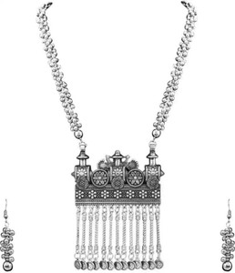 qto Oxidised Silver Silver Silver Jewellery Set Price in India - Buy ...