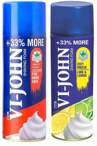 VI-JOHN Shave Foam Hard & Lemon Lime 400GM (PACK of 2) Price in India ...