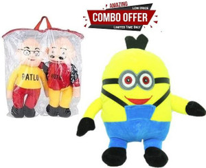 ZOOMINO Soft Specail Combo Motu Patlu & Minion In (Malticolour) - 30 cm ...