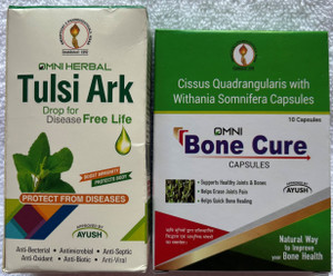 Omni BONE CURE Capsules 10 cap + TULSI ARK Drop for Disease Free Life ...