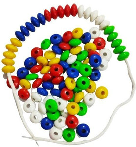 DgCrayons 100 Pieces Plastic Counting Beads with 5 Laces Fun Puzzle ...