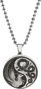 Shiv Jagdamba Yin Yang Dragon And Snake Symbol Pendant Necklace Chain ...