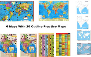 6 ENGLISH (MAPS/CHARTS) +20 Practice Outline Map combo/pack India ...