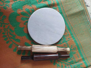 EVERNOON Handicraft Chakla or Pure White Marble Roti Maker or Rolling ...