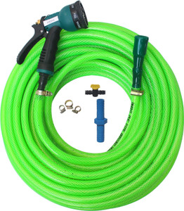 Adhvika 10 METER BRAIDED 3-LAYERED HOSE PIPE WITH 7 MODE SPRAY GAN Hose ...