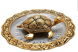 Shree Jee TORTOISE ON PLATE (GOLDEN ) FENG SHUI GOOD LUCK Decorative ...