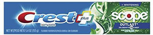 Crest Scope Outlast Complete Whitening Toothpaste, Mint Toothpaste ...
