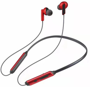 Bxeno BXP-300 Wireless Neckband Built Mic 18Hours Playtime (Red, In the ...