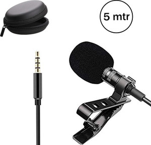 MOOZMOB Professional Grade 5Meter Long Wire Youtuber Collar Mic with ...