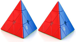 YATRI Pyramid Cube 3x3 High Speed Stickerless Triangle Puzzle Cube Pack ...