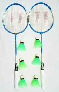 MN SPORTS ALUMINIUM BODY SINGLE RACKET WITH SHUTTLE Blue Strung ...