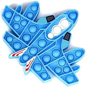 Tzoo Fighter Jet Aeroplan Silicone Pop it Fidget Toy, Kids Fun Game ...