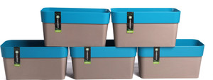 harshdeep HARSHDEEP set of 5 Arty Rectagle (28x14) cm indoor plant pot ...