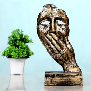 crafTycoon Human Face Sculpture Art with Hand on Mouth Statue Figurine ...