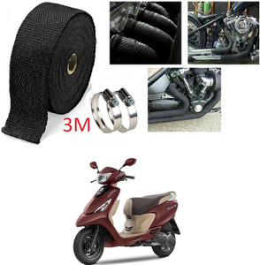 Atoray Bike Exhaust Wrap Heat Shield 2 Clamp 3 Meter for TVS Zest Bike ...
