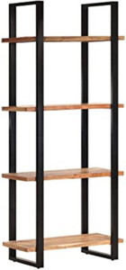 MA handicraft Book case with 4 Shelves Display Rack Solid Wood Open ...