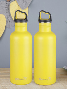 Servewell Captain Stainless Steel Single Wall Yellow Fridge Bottles Set ...