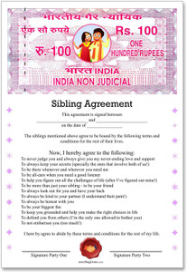 Exciting Lives Siblings Agreement/Brother-Sister Agreement Greeting ...