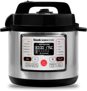 Geek Robocook Hexa 6L Stainless Steel Electric Pressure Cooker, Rice ...